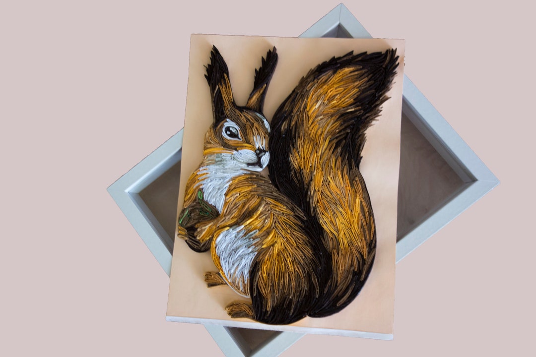 Quilling 3D Squirrel Art - Etsy