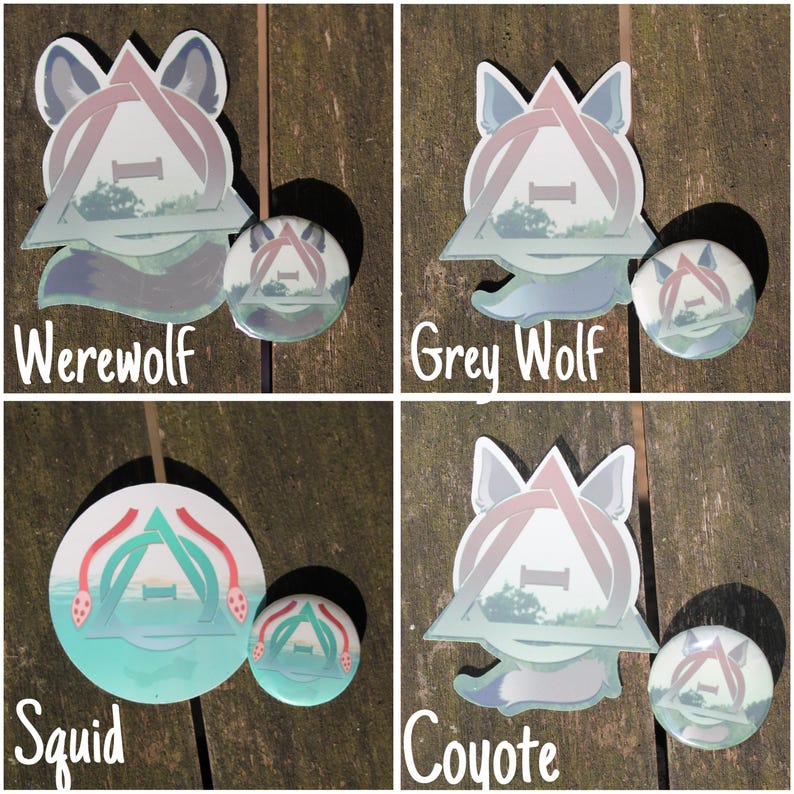 Therian otherkin Sticker & Pins: Handgemachte wasserfeste Theriotypie ...