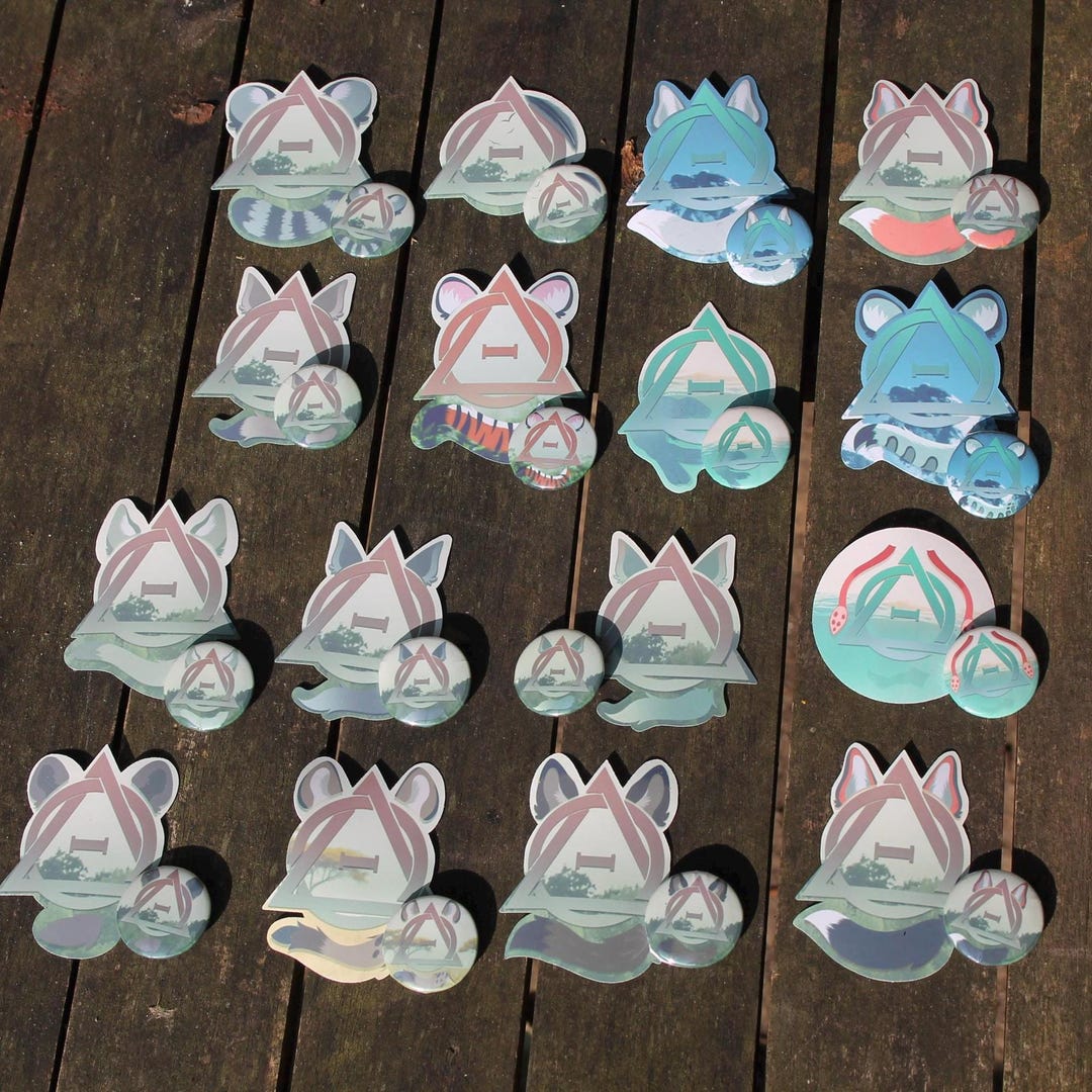 Therian Otherkin Stickers & Pins: Handmade Waterproof Theriotype ...