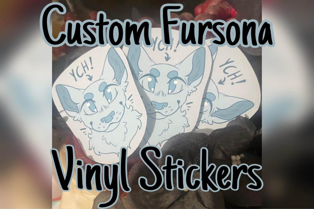 Custom Fursona Vinyl Stickers - 6x Custom Stickers of Your Fursona! - Etsy
