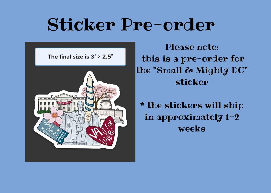 PRE-ORDER Small & Mighty DC Sticker - Etsy