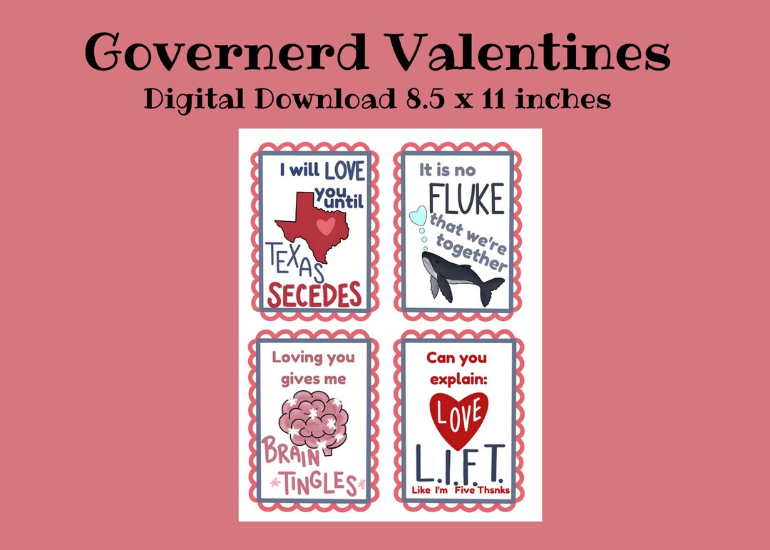 Governerd Digital Valentines Set 1, Funny Download, 4 Card Design ...