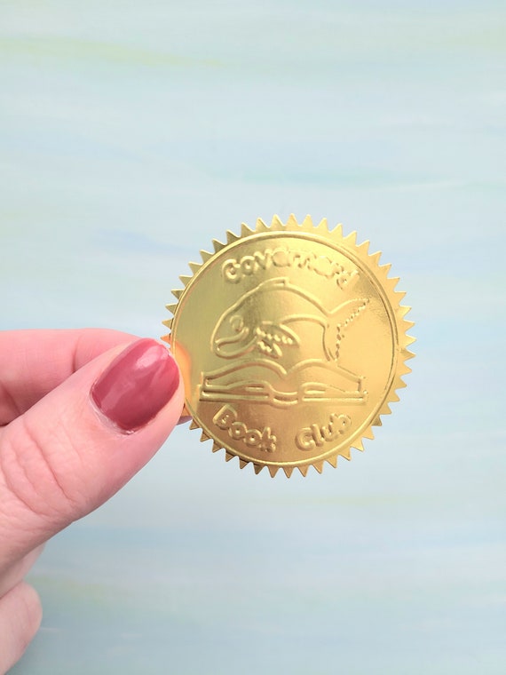 Gold Governerd Book Club Seal Metallic Foil Embossed Decal | Etsy