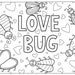 Love Bug Digital Coloring Page, Valentines Day Activity, Insect Love ...