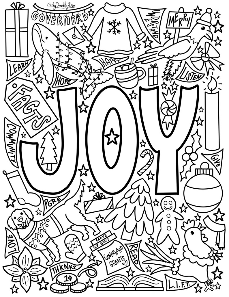 Holiday Governerd Digital Coloring Page, Festive Procrastination ...