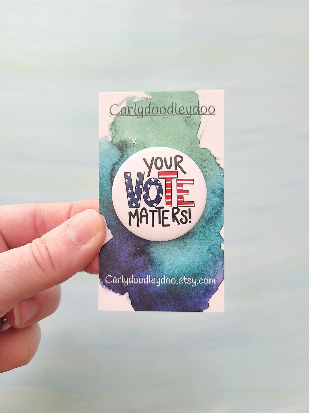 Your Vote Matters Pin, Patriotic Voter Button, 1.5 Inch Round Badge ...