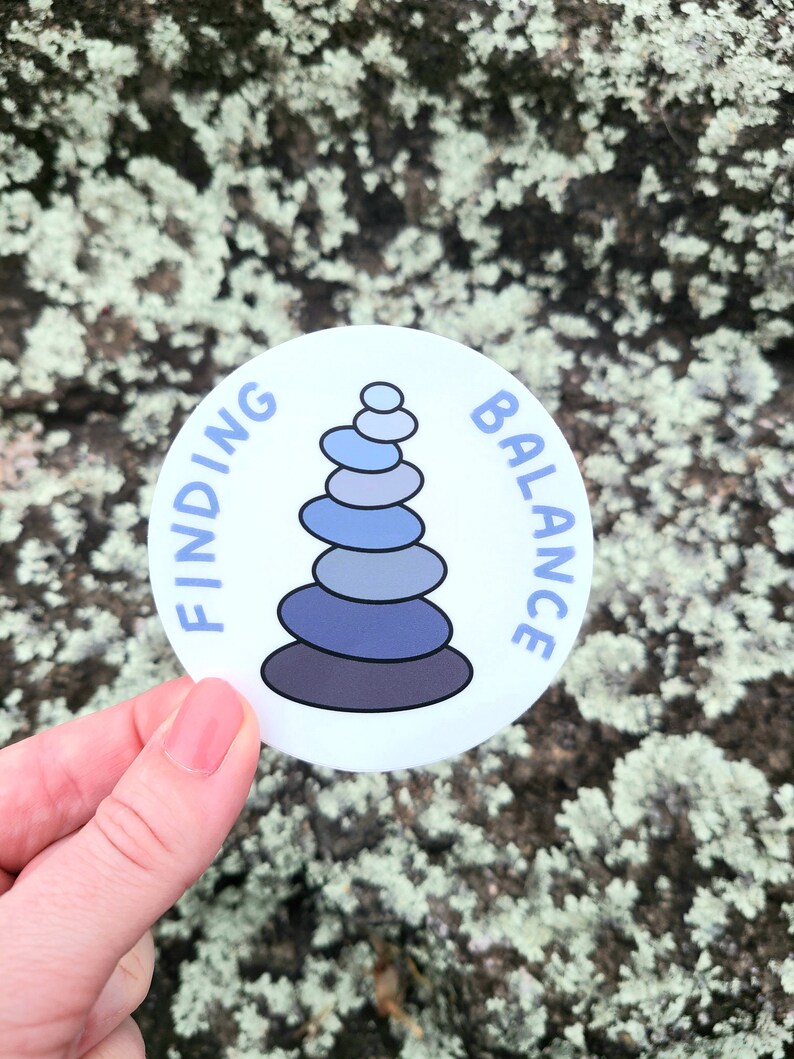 Finding Balance Vinyl Sticker Rock Tower Cairn Decal Yoga | Etsy