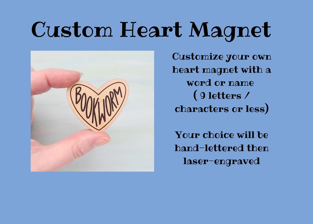 CUSTOM Heart Refrigerator Magnet, Valentines Kitchen Fridge Art ...