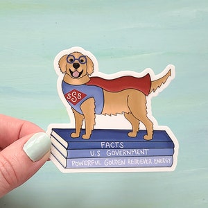 Superhero Sharon Says so Dog, Powerful Golden Retriever Energy Decal ...