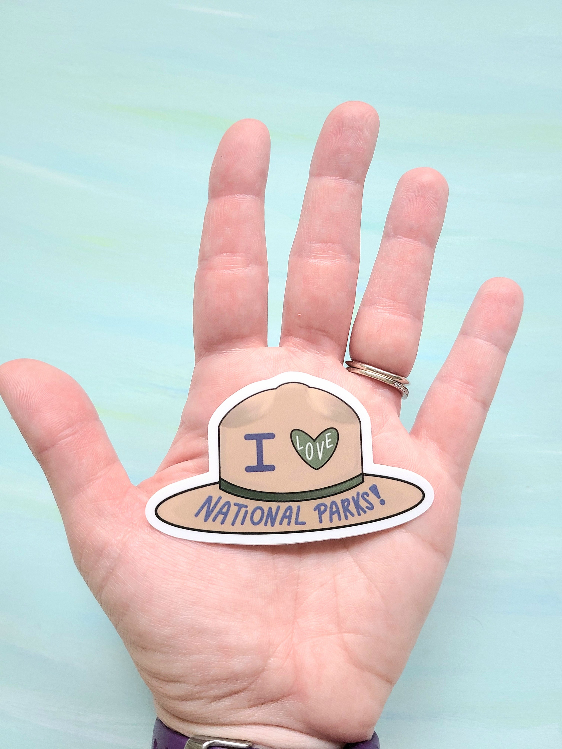 I Love National Parks Vinyl Sticker, Ranger Hat Adhesive, Great ...