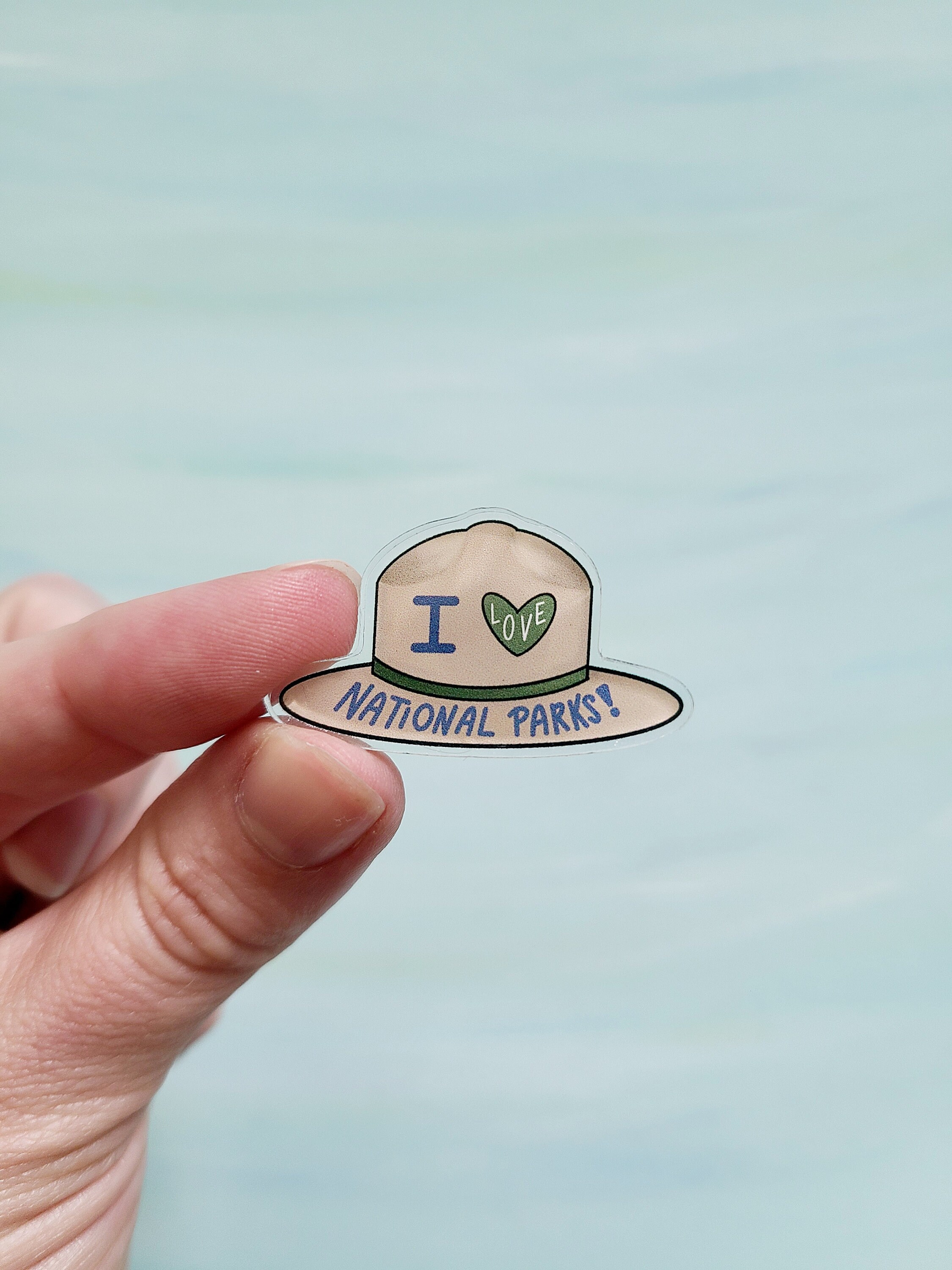 National Parks Acrylic Pin, 1.5 Inch I Love NP Brooch, Colorful Hiker ...