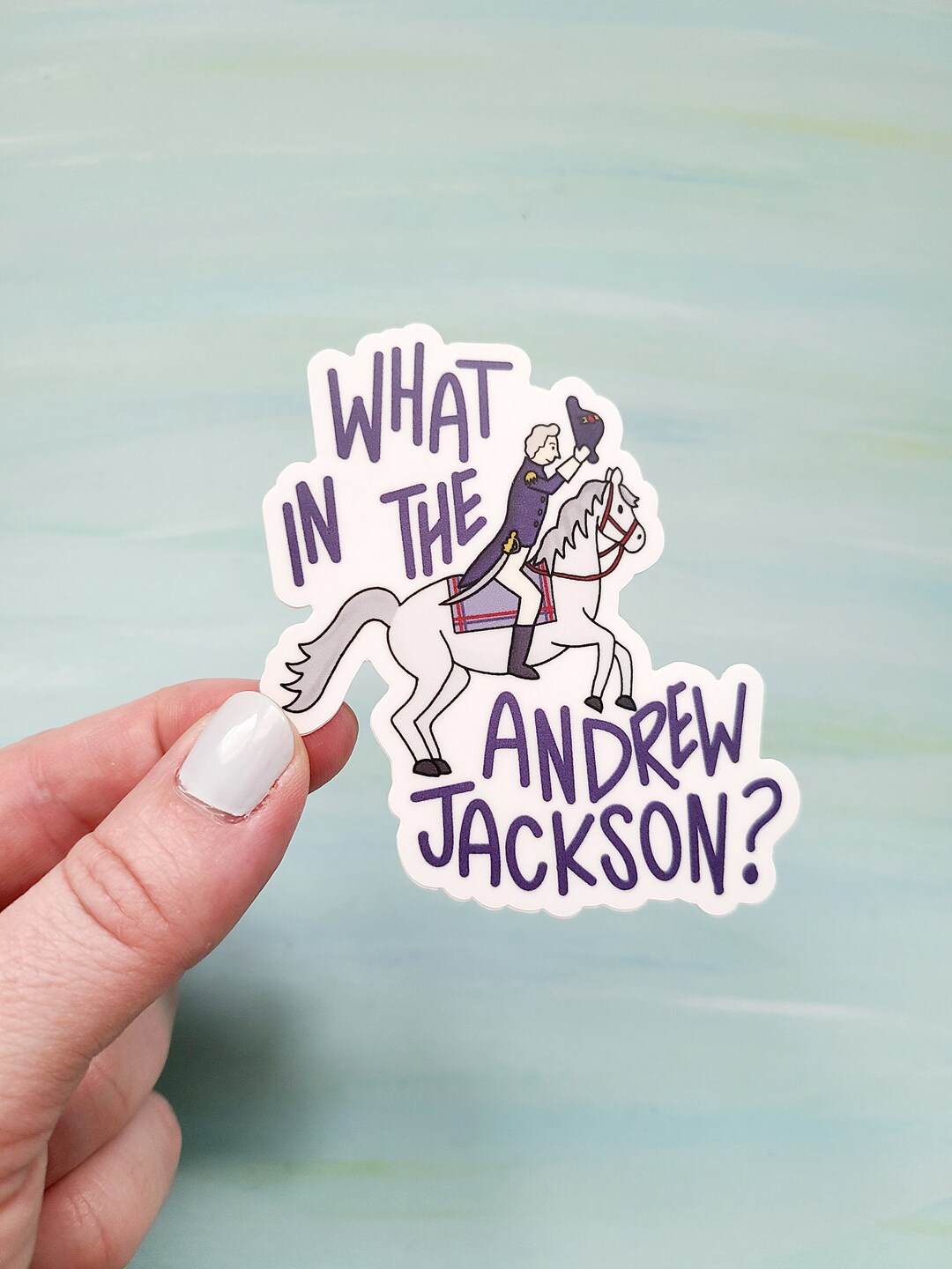 What in the Andrew Jackson? Vinyl Sticker, Funny President Water Bottle ...