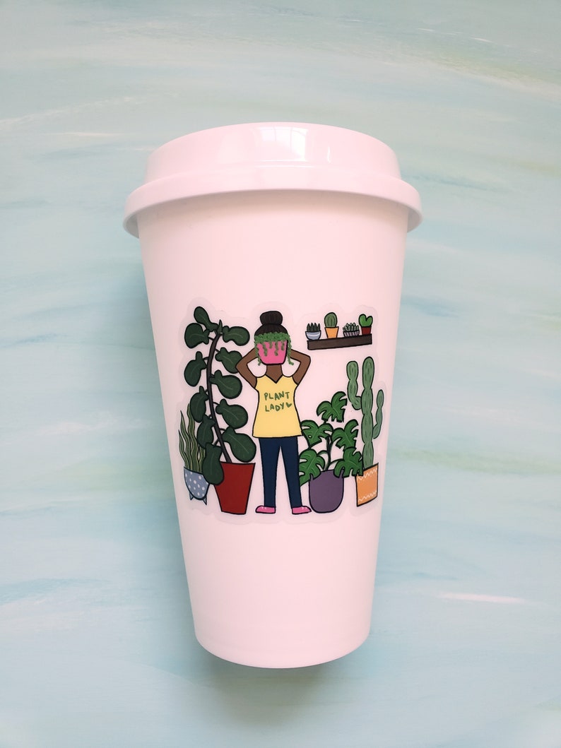 Plant Lady Clear Vinyl Sticker, Pot Decor Decal, Friend Gift ...