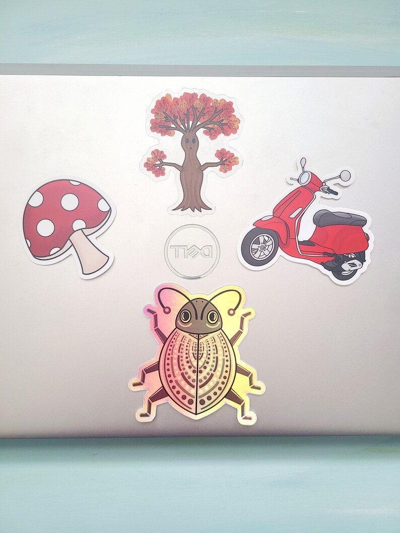 Scooter Vinyl Sticker Red Moped Adhesive Vespa Water Bottle - Etsy