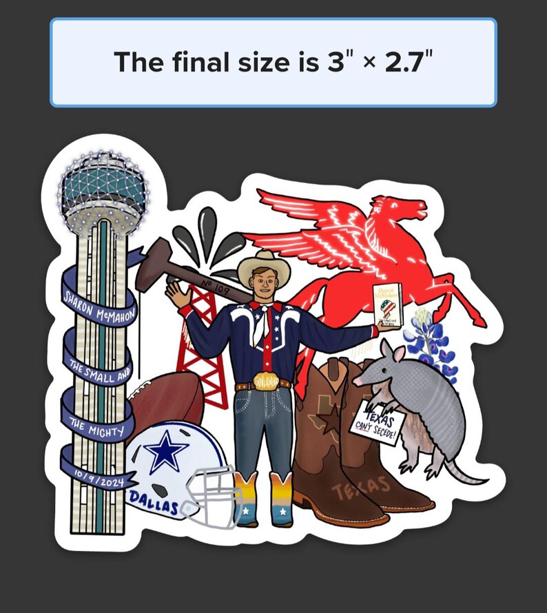 PRE-ORDER Small & Mighty Dallas Sticker - Etsy