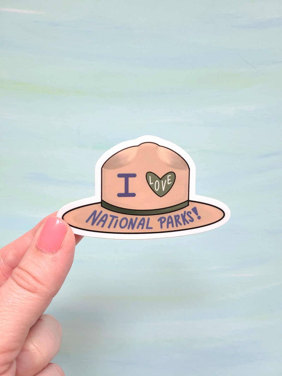 I Love National Parks Vinyl Sticker, Ranger Hat Adhesive, Great ...