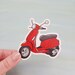 Scooter Vinyl Sticker Red Moped Adhesive Vespa Water Bottle - Etsy