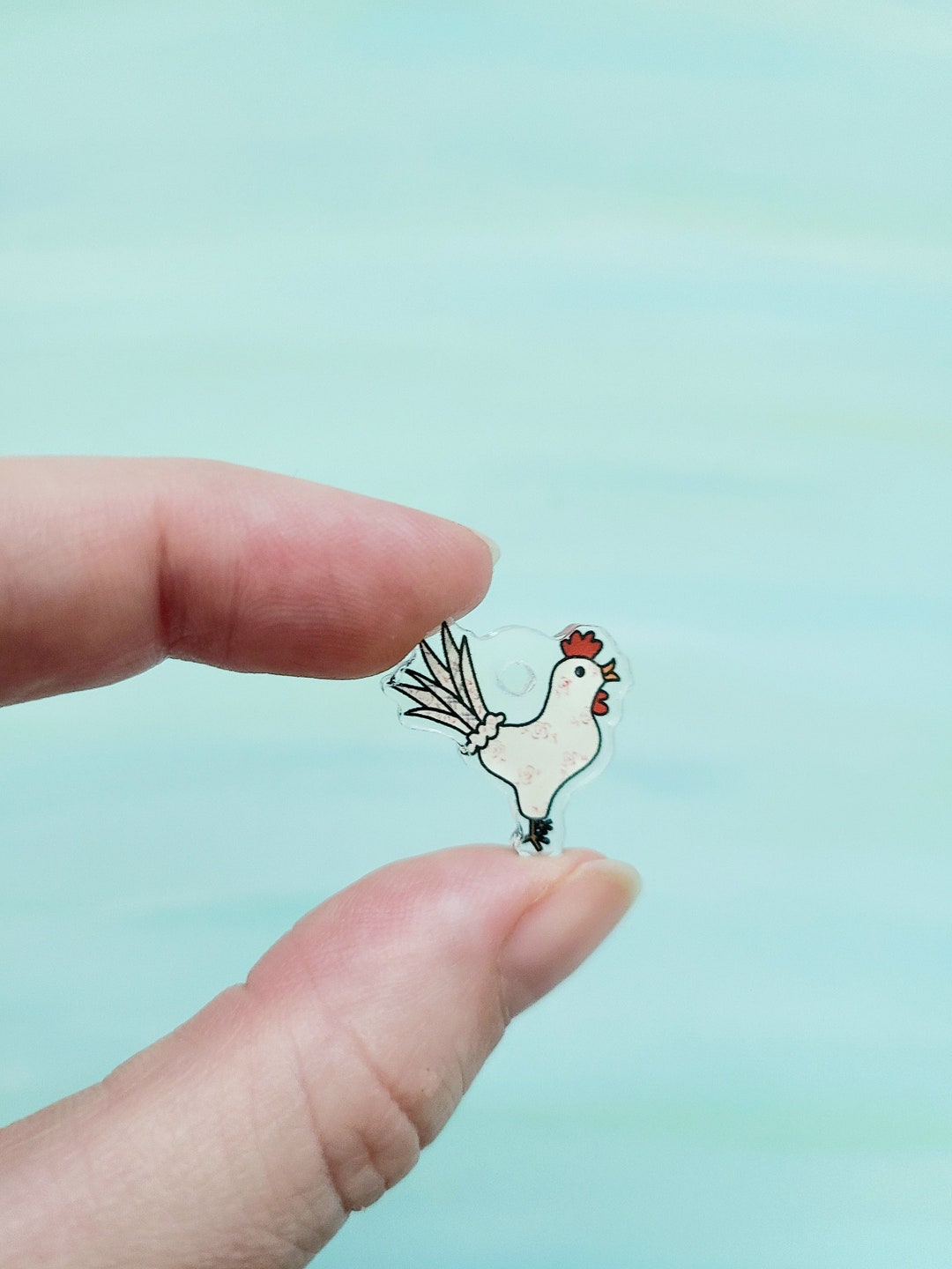 Procrastination Chicken Charm, Acrylic Governerd Bead, Bracelet Making ...