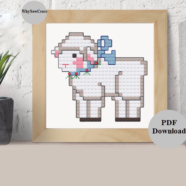 Lamb Cross Stitch - Etsy