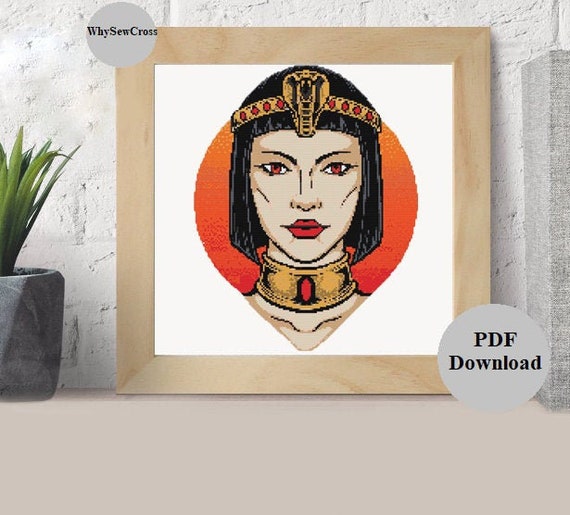Cleopatra Cross Stitch Pattern Egyptian Cross Stitch Cross | Etsy