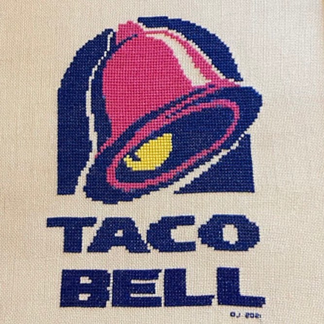 Taco Bell Cross Stitch PDF- Taco Bell-logo Cross Stitch- 90s Cross ...