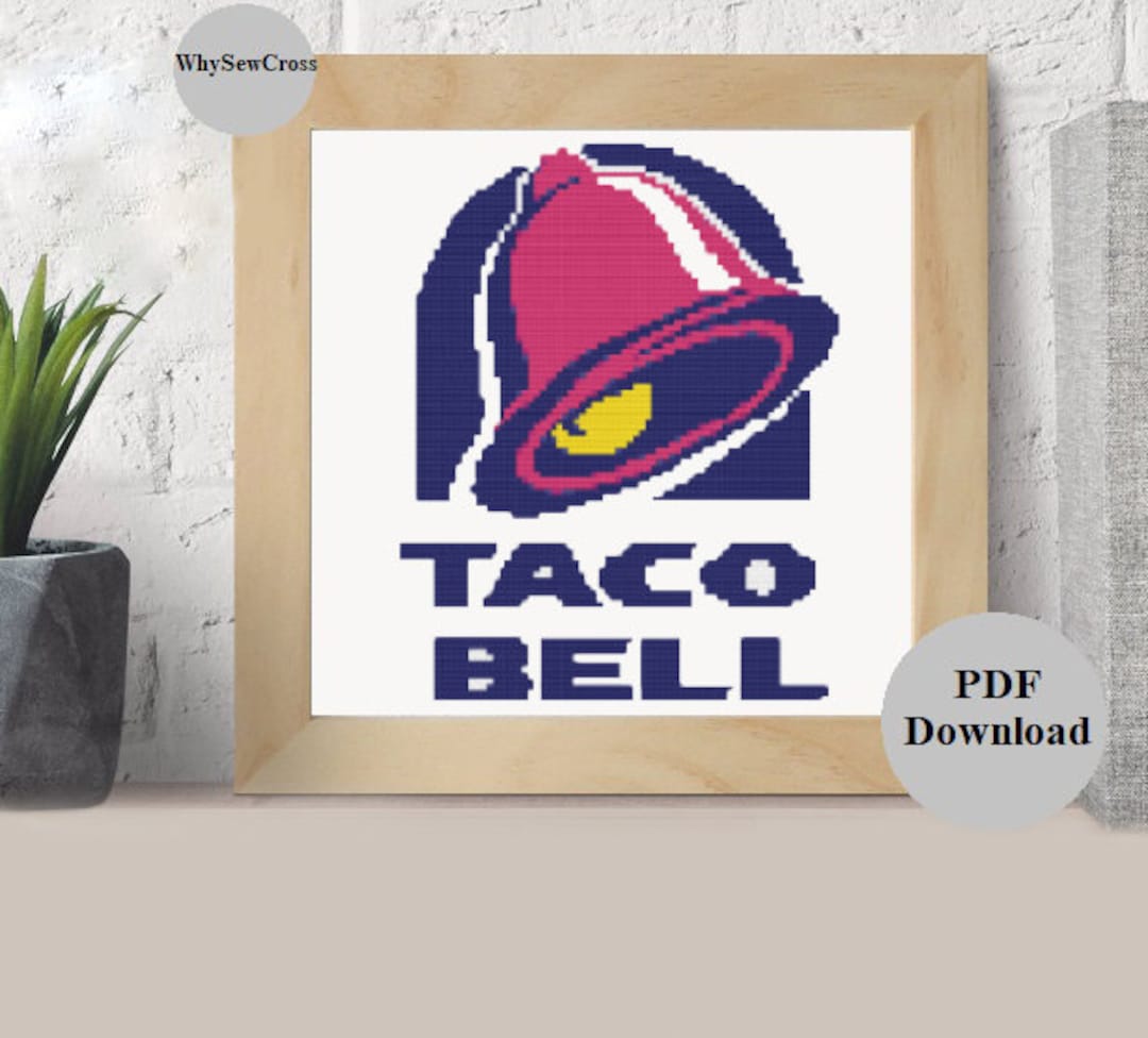 Taco Bell Cross Stitch PDF- Taco Bell-logo Cross Stitch- 90s Cross ...