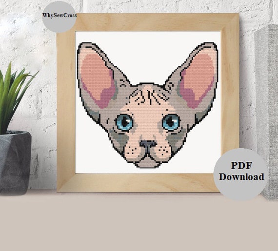 Cat Cross Stitch Pattern Sphynx Cross Stitch PDF Cross | Etsy