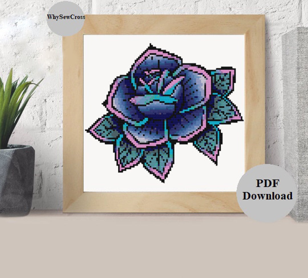Colorful Floral Cross Stitch Pattern: Modern Flower Design (PDF Pattern ...