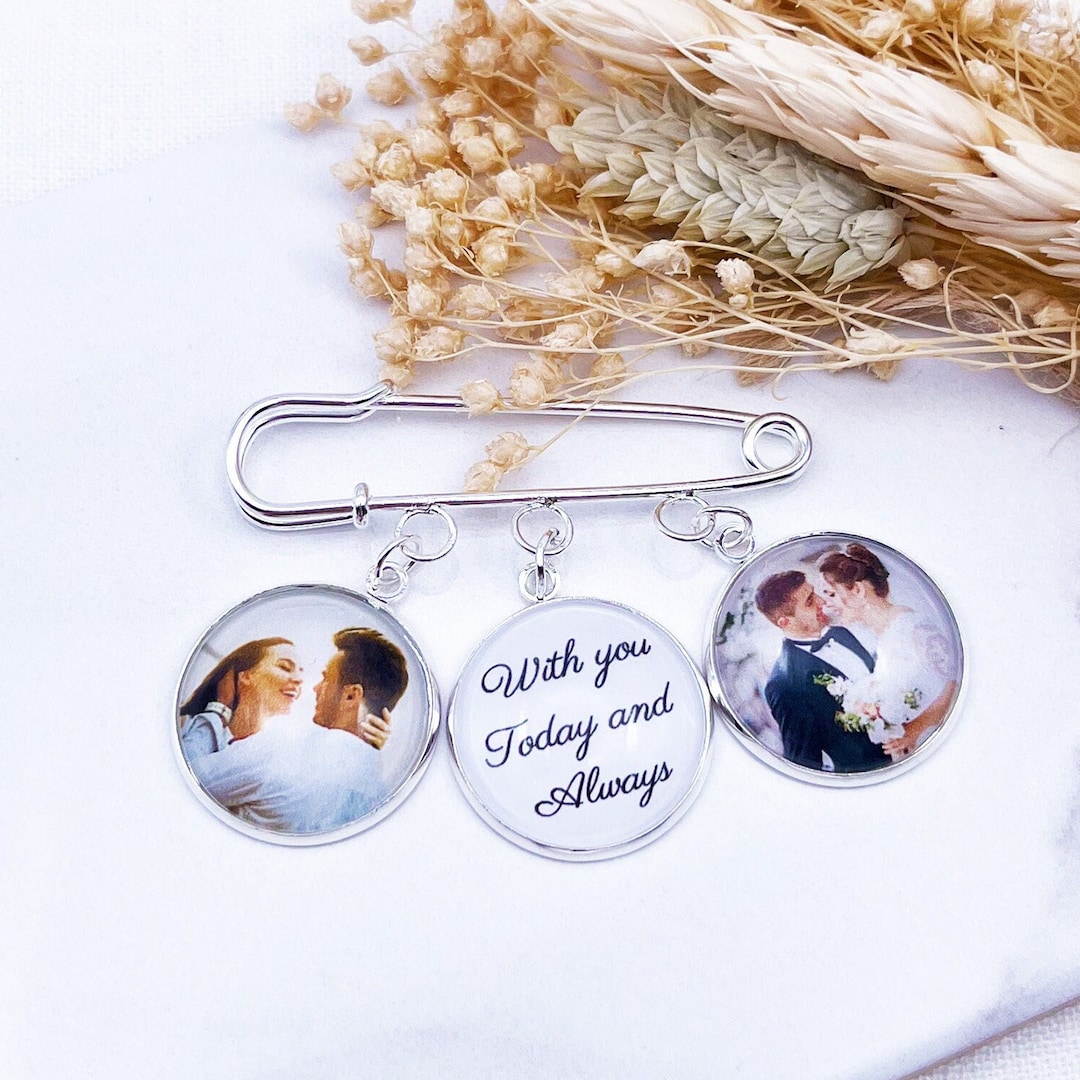 Custom Photo Wedding Boutonniere Pin: Memorial Lapel Pin, Groom Gift - Etsy