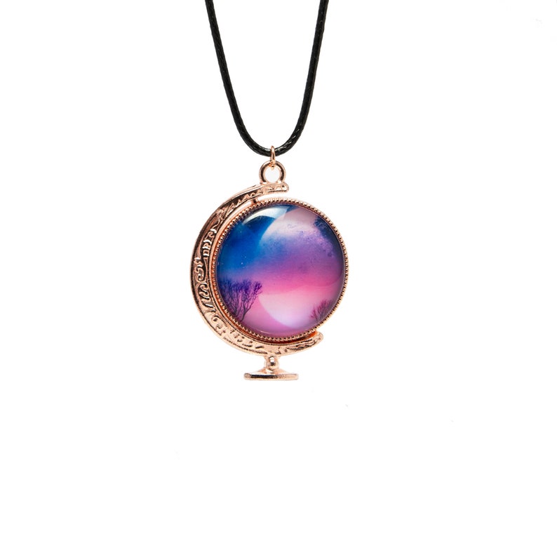 Galaxy Necklace Universe Pendant Space Jewellery Rose Gold | Etsy UK