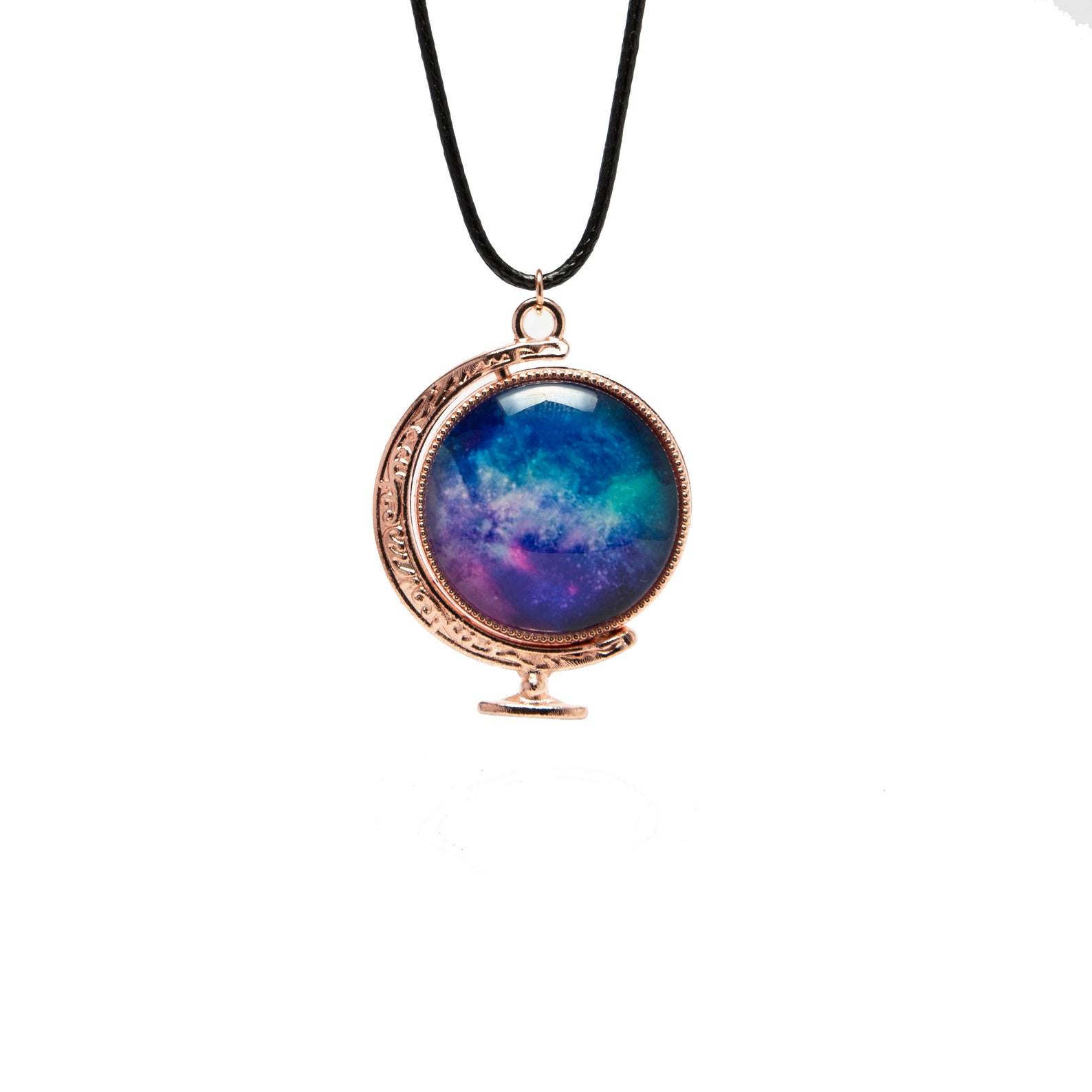 Galaxy Necklace Universe Pendant space jewellery Rose Gold | Etsy