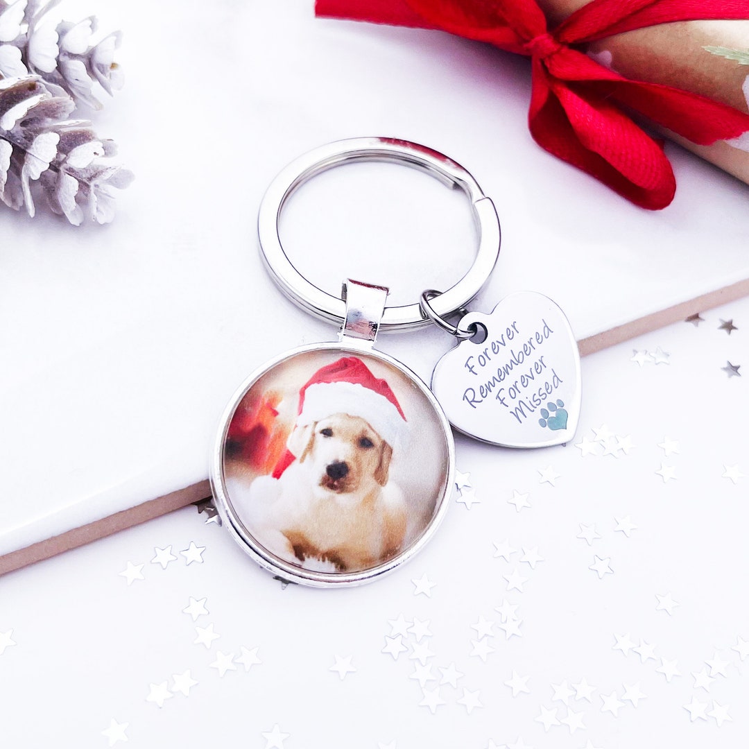 Dog Memorial Keychain With Photo, Dog Keyring, Personalise With Your ...