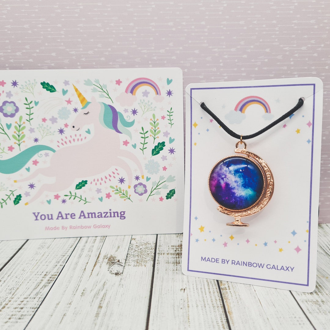 Galaxy Necklace Universe Pendant Space Jewellery Rose Gold - Etsy UK