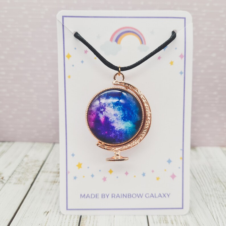Galaxy Necklace Universe Pendant Space Jewellery Rose Gold | Etsy UK