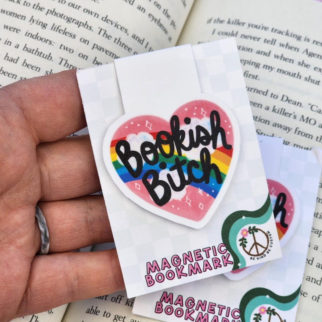 Bookish B Bookmark - Laminated Magnetic Page Marker - Great Gift for ...
