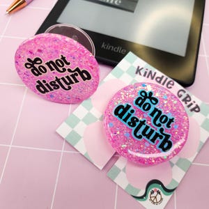 Do Not Disturb Pink Glitter Adhesive Grip for Kindle & E-readers Book ...