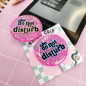 Do Not Disturb Pink Glitter Adhesive Grip for Kindle & E-readers Book ...