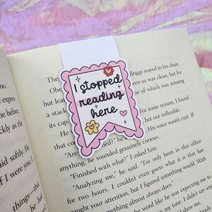 Stopped Reading Here Bookmark - Laminated Magnetic Page Marker - Great ...