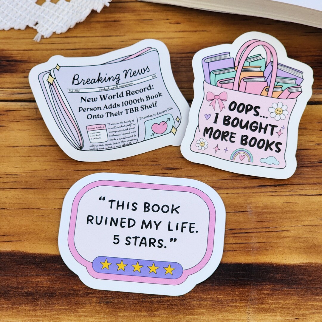 Sticker Set (3pc) - Book Addict Collection - Etsy