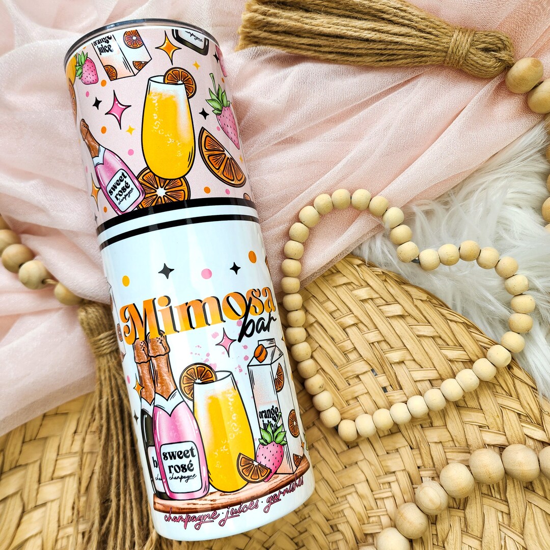 20 Ounce Cup: Mimosa Bar Themed Pastel Retro Tumbler no Epoxy - Etsy