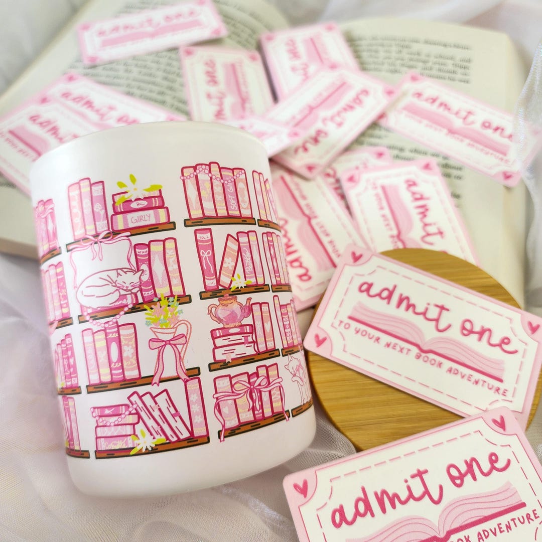 TBR Jar: Coquette Library Bookish Tickets, Bookshelf Decor - Etsy