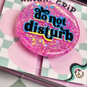 Do Not Disturb Pink Glitter Adhesive Grip for Kindle & E-readers Book ...
