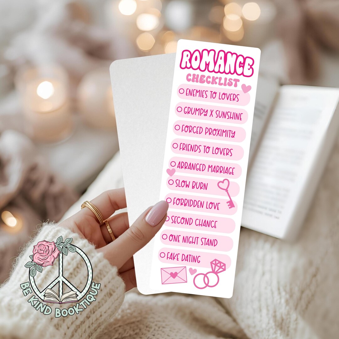 Matte Bookmark L Romance Checklist - Etsy