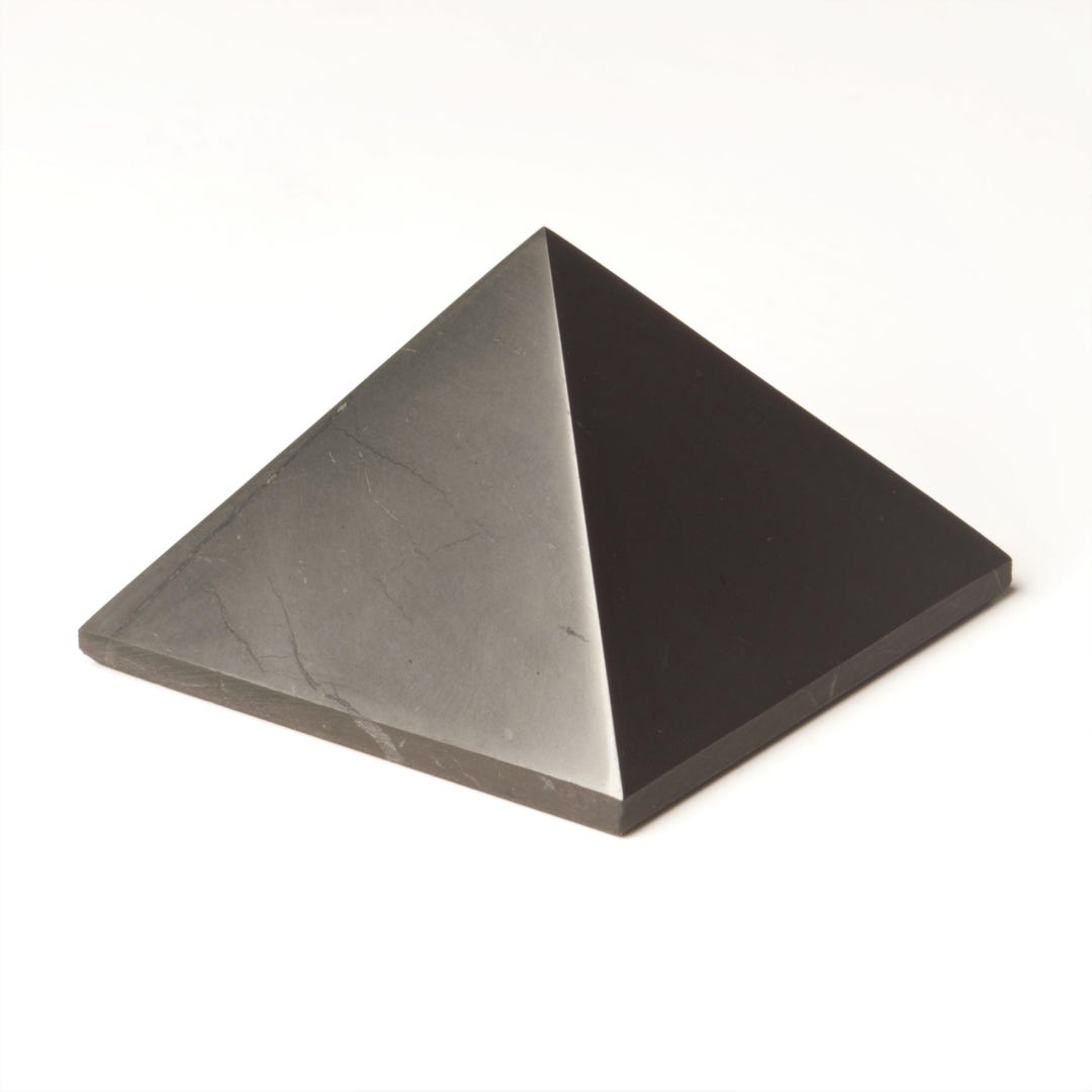 Shungite Polished Pyramids Natural Stone EMF Protection Grounding ...