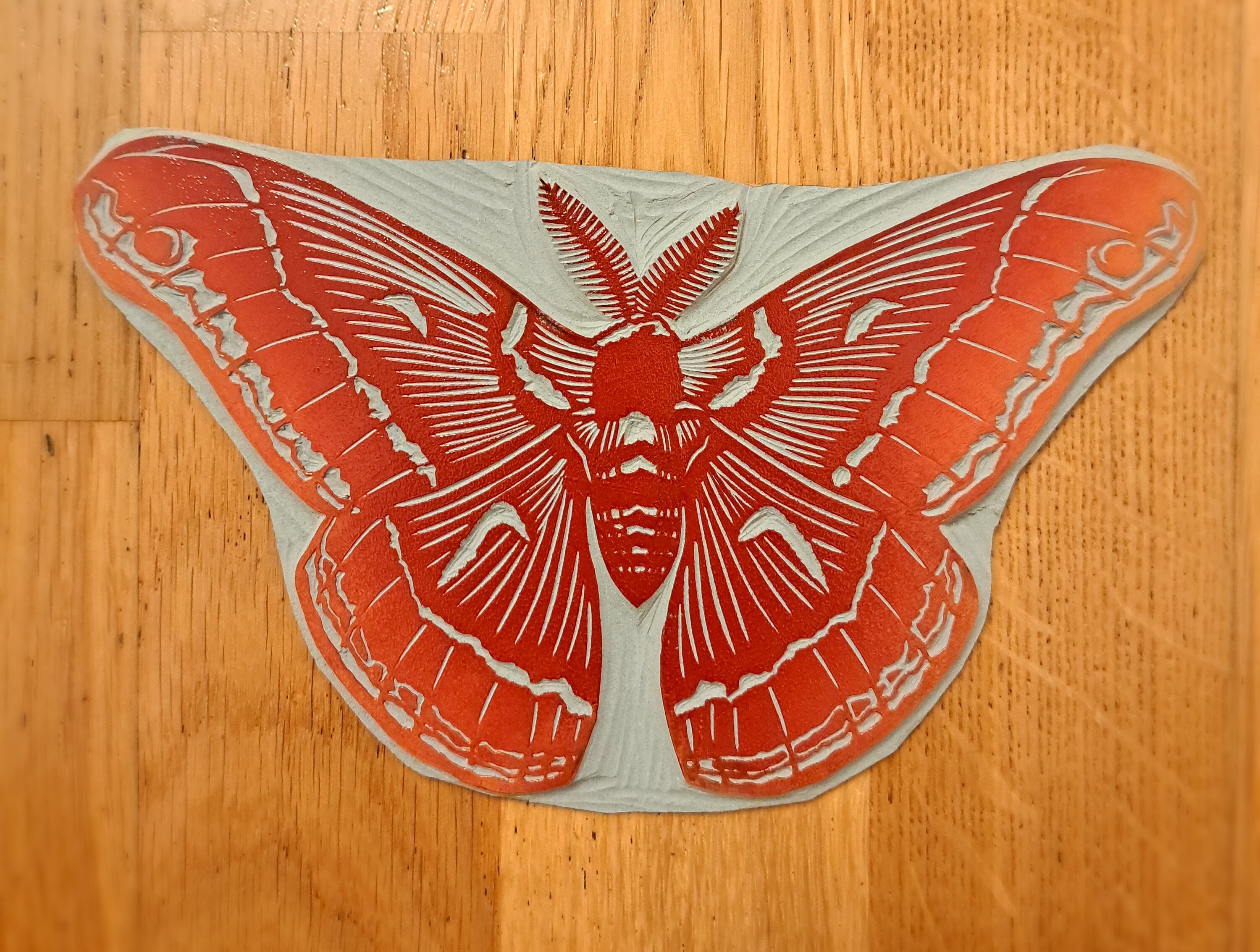 Atlas Moth Linocut Print Insect Wall Art Handcrafted Lino Block - Etsy