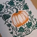 Pumpkin Linocut Print Fall Harvest Art, Hand-carved Block Print, Autumn ...