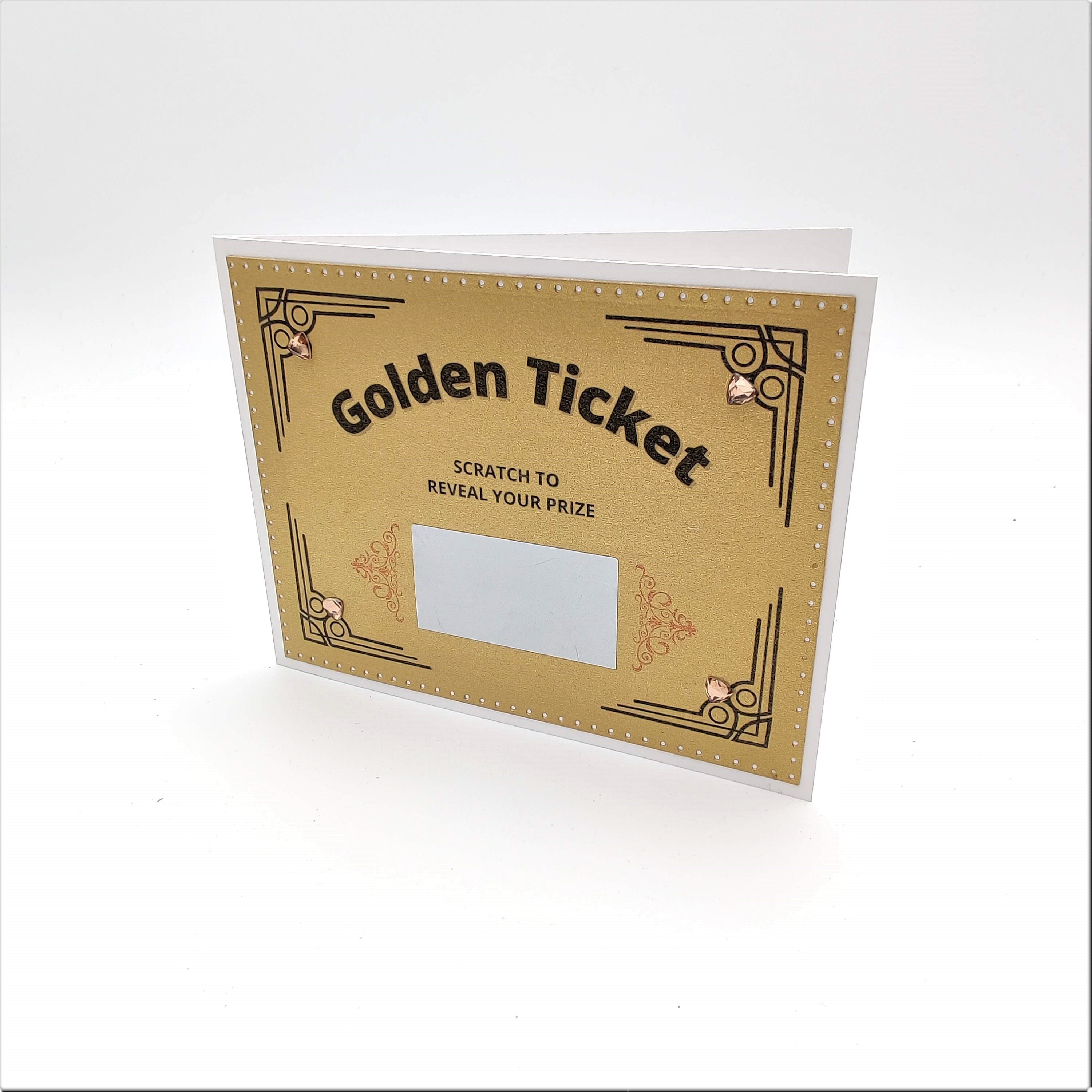 Scratch off Golden Ticket Card, Surprise Ticket Mystery Card, Hidden ...