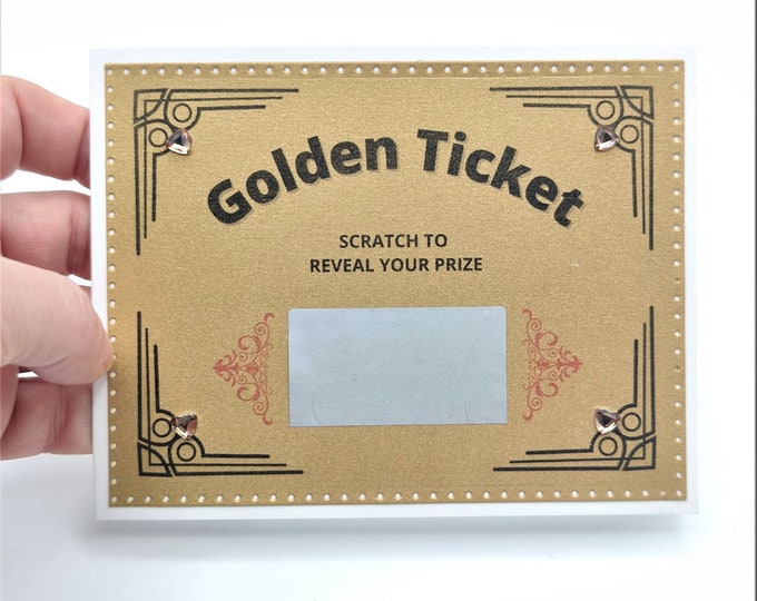 Scratch-off Golden Ticket Greeting Card // Write Your Own Message ...