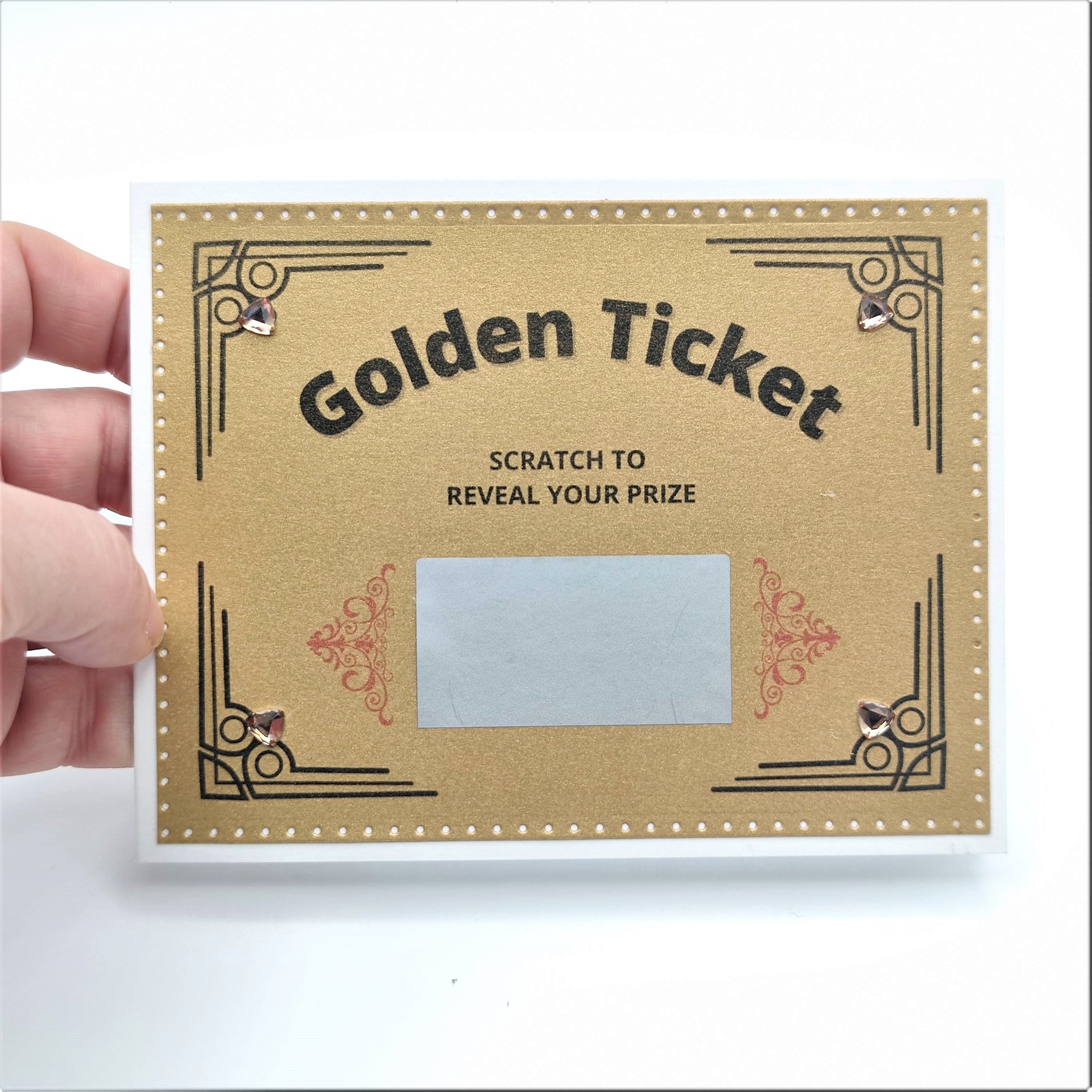 Scratch off Golden Ticket Card, Surprise Ticket Mystery Card, Hidden ...