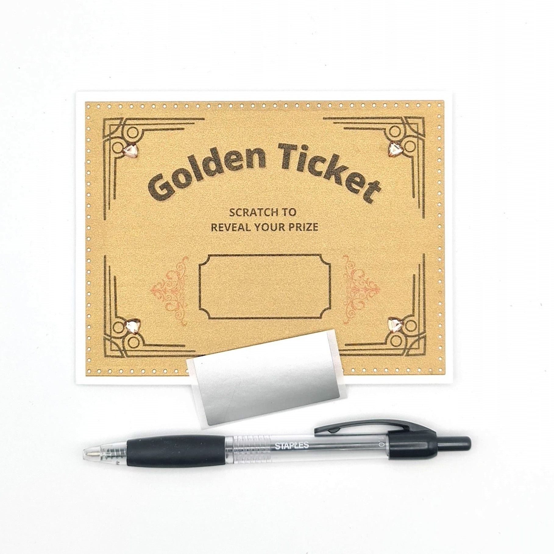 Scratch off Golden Ticket Card, Surprise Ticket Mystery Card, Hidden ...